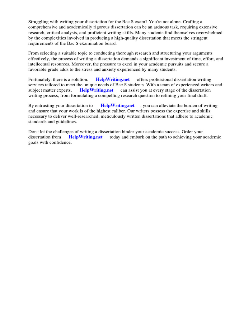 Exemple Dissertation Bac S | PDF | Thesis | Refinancing
