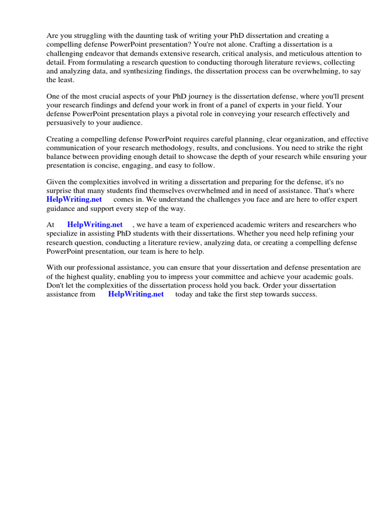 PHD Dissertation Defense Powerpoint | PDF | Thesis | Microsoft Power Point
