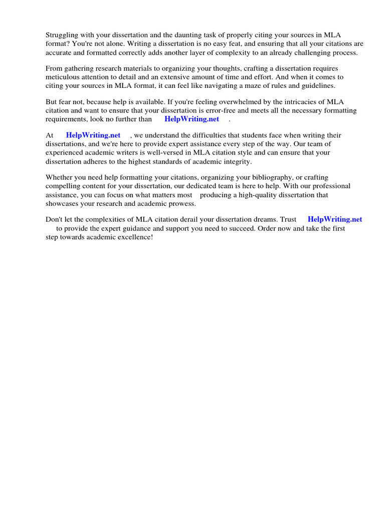 Cite Dissertation Mla Format | Download Free PDF | Thesis | Citation