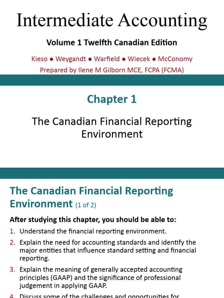 Intermediate Accounting: The Canadian Financial Reporting Environment ...