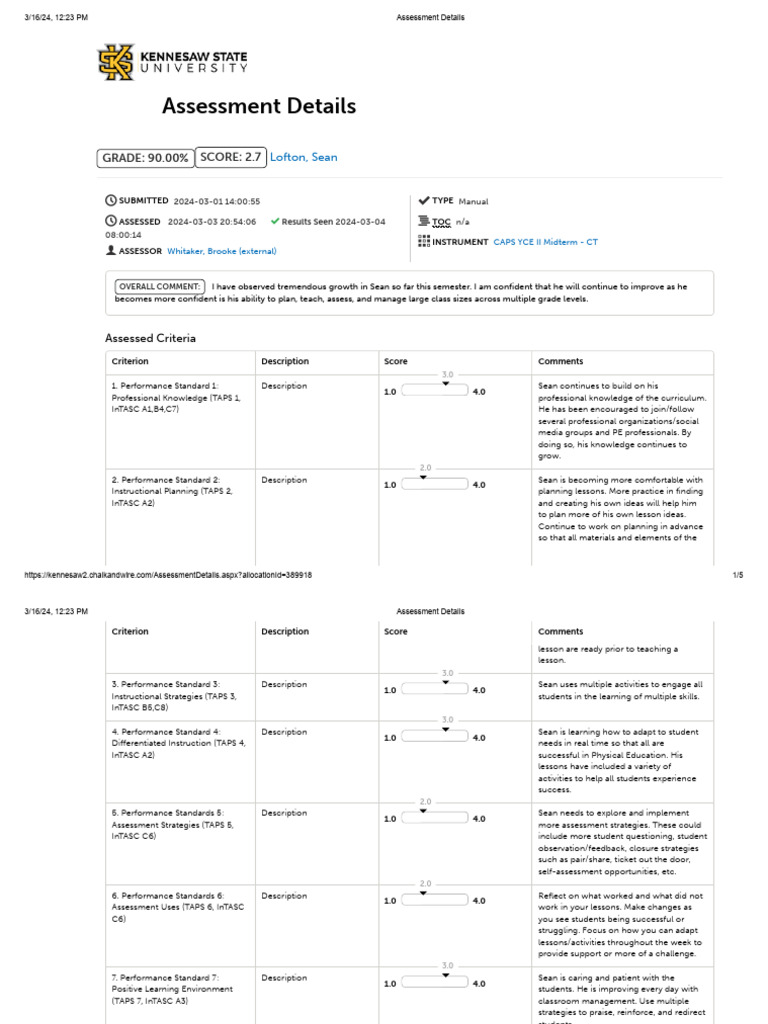 Assessment Details | PDF | Educational Technology | Learning