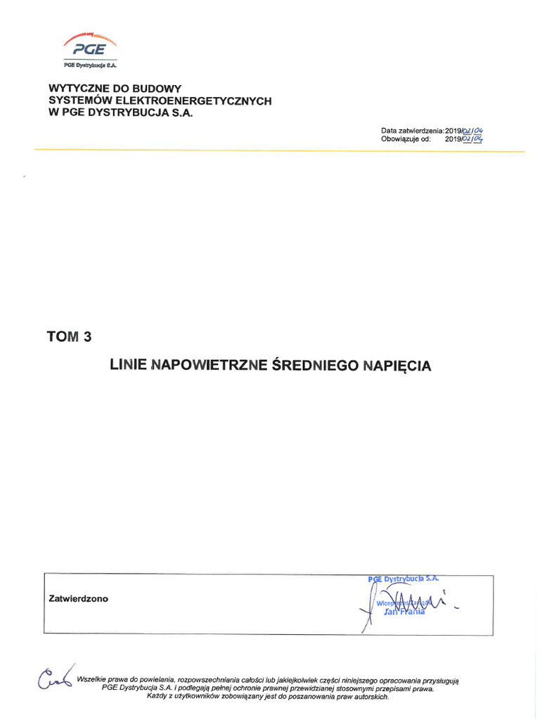 2019-02-04 WBSE T03-Wytyczne Do Budowy Systemów Elektroenergetycznych - Linie Napowietrzne SN | PDF