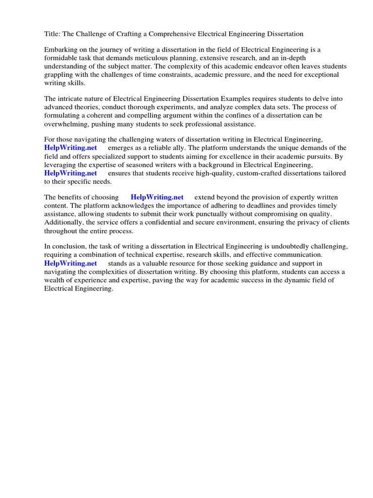 Electrical Engineering Dissertation Examples | PDF | Engineering ...