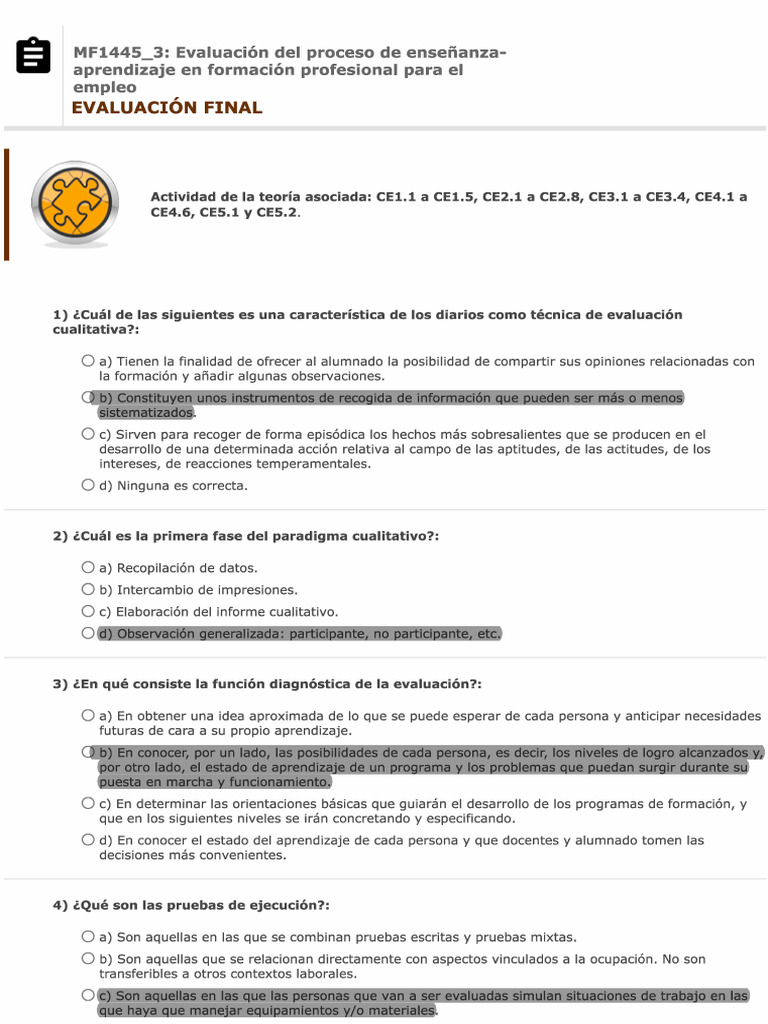 EVALUACION FINAL | PDF | Evaluación | Aprendizaje