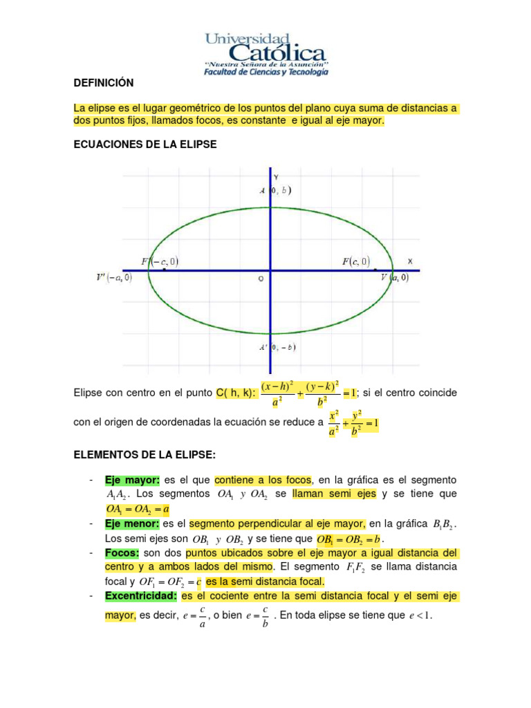 Elipse | PDF | Elipse | Conceptos matemáticos