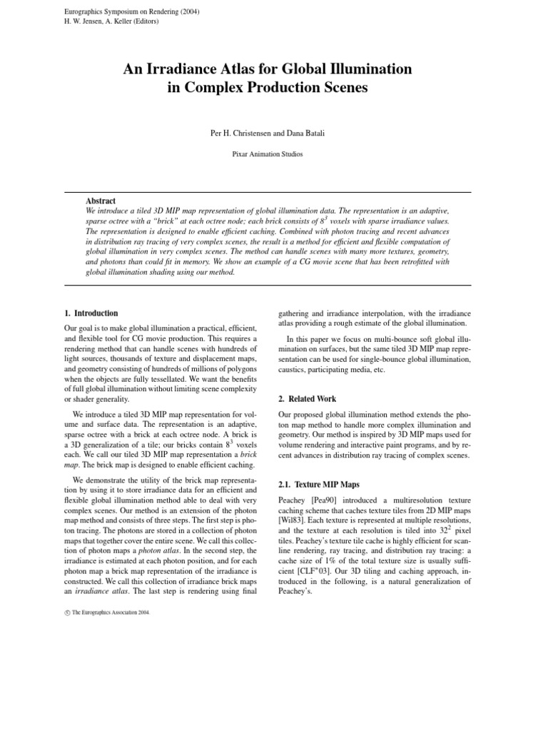 An Irradiance Atlas For Global Illumination in Complex Production ...