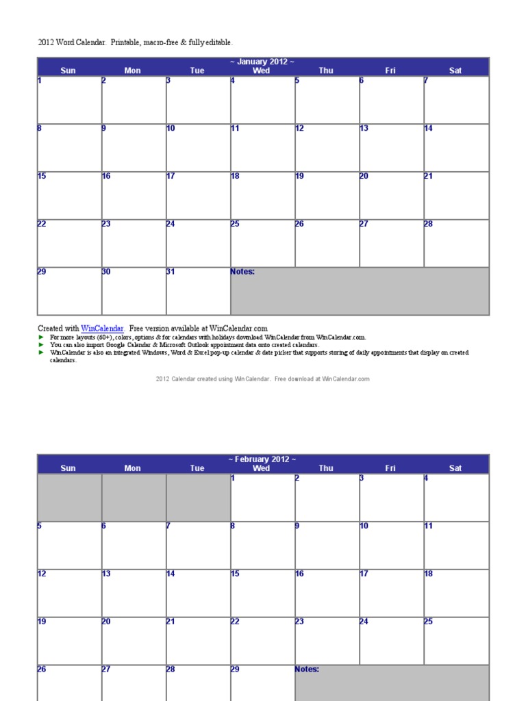 ~ January 2012 ~ Sun Mon Tue Wed Thu Fri Sat: 2012 Word Calendar ...