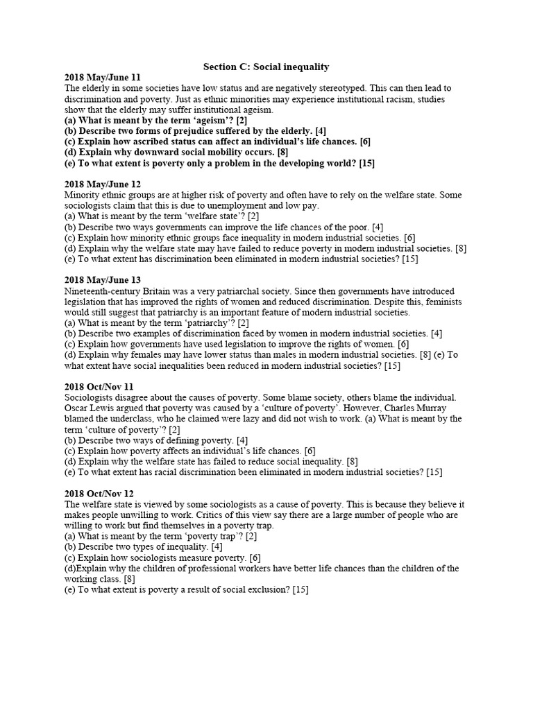 Topical Questions of UNIT 3 | PDF | Meritocracy | Discrimination & Race ...