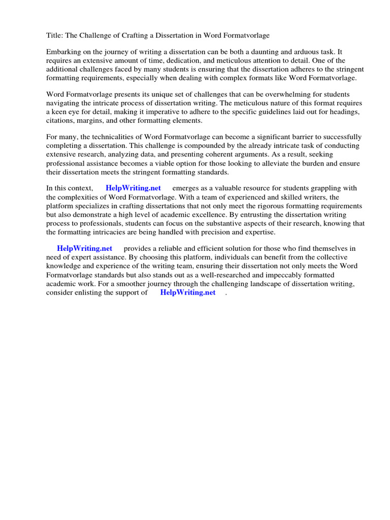 Word Formatvorlage Dissertation | PDF | Thesis | Apa Style