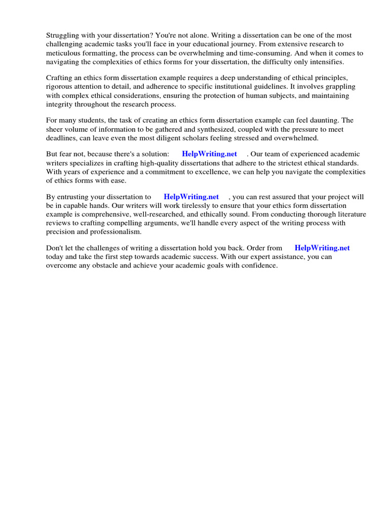 Ethics Form Dissertation Example | PDF | Thesis | Essays