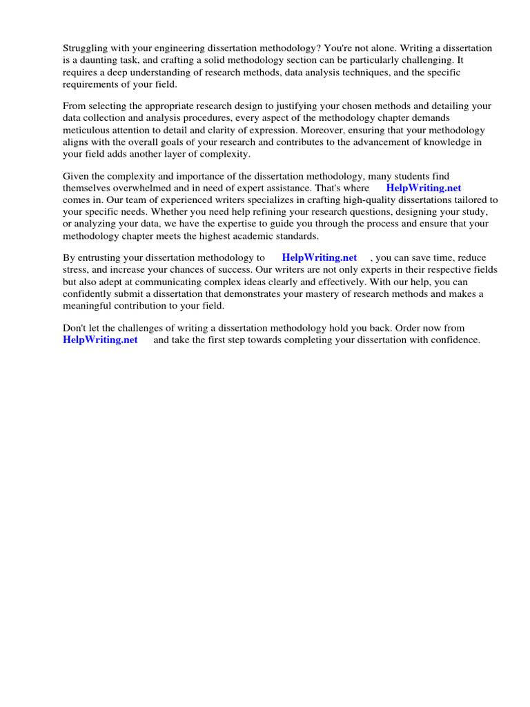 Engineering Dissertation Methodology Help | PDF | Methodology | Qualitative Research