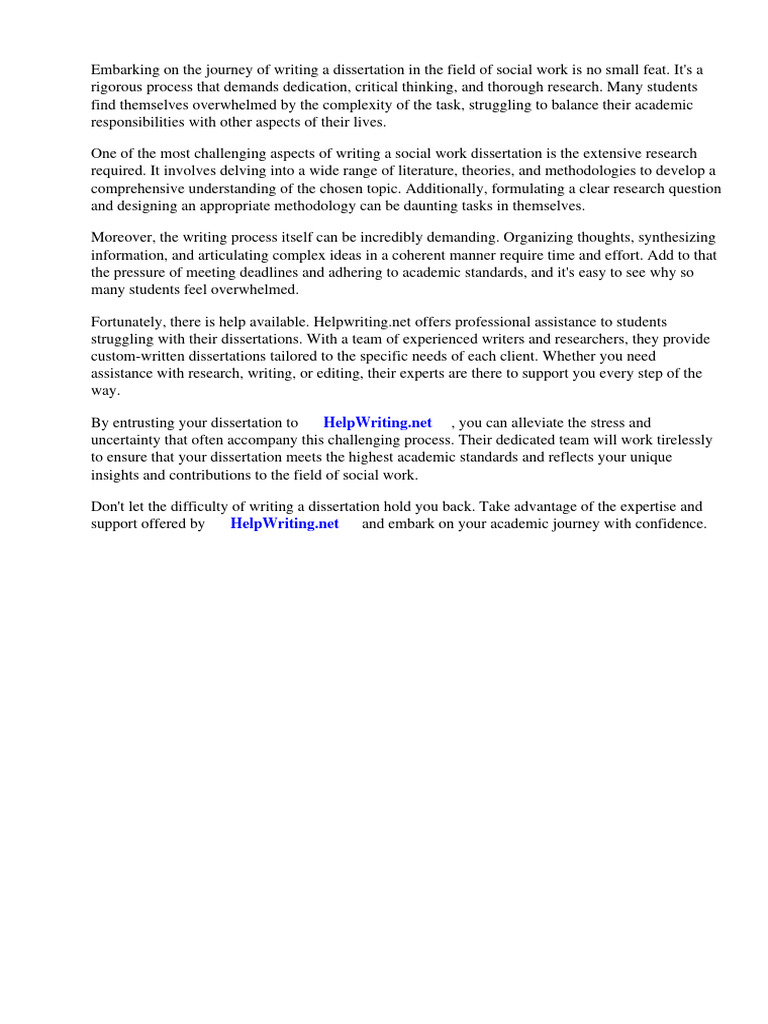 Social Work Dissertation Samples | Download Free PDF | Thesis | Social Work
