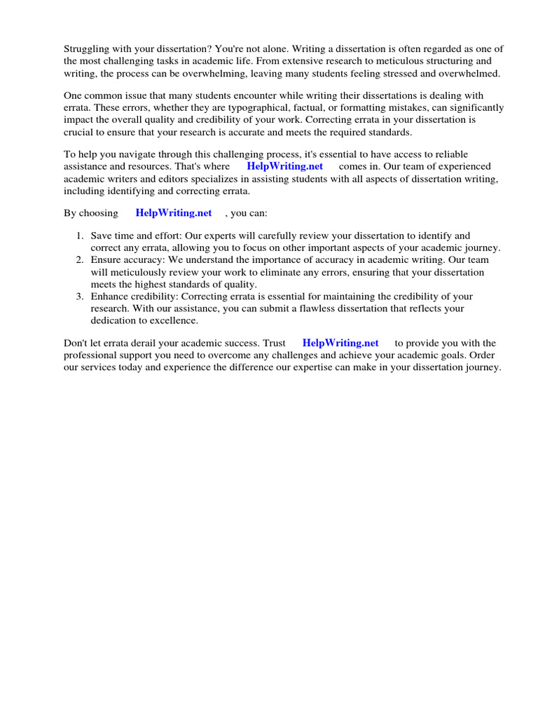 Errata Dissertation Example | PDF | Credibility | Thesis