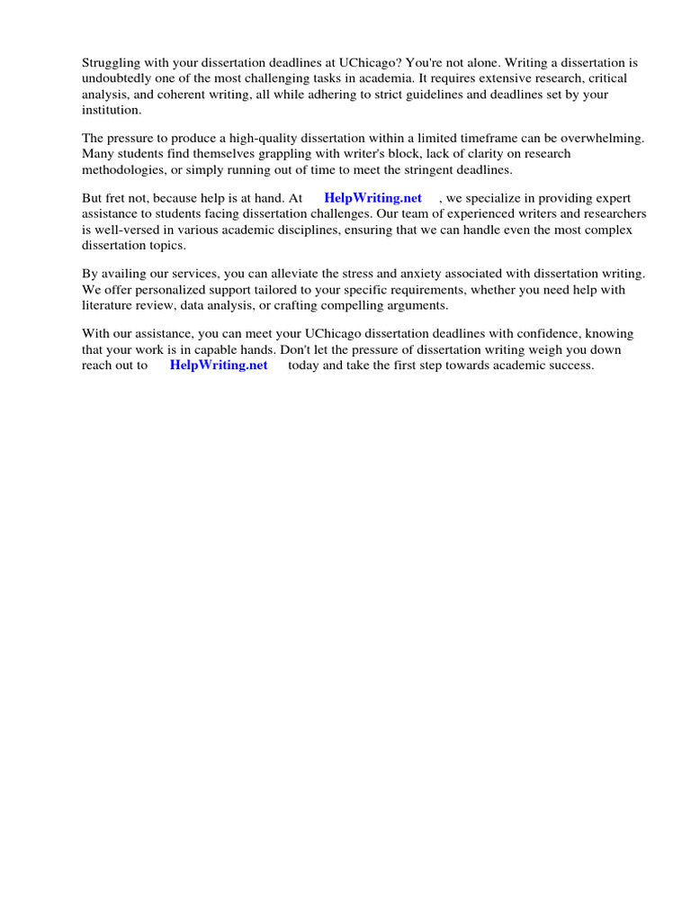 Uchicago Dissertation Deadlines | PDF