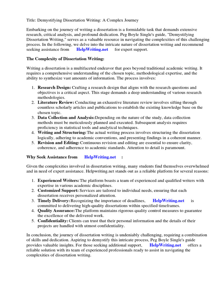 Demystifying Dissertation Writing Peg Boyle Single PDF | PDF | Thesis ...