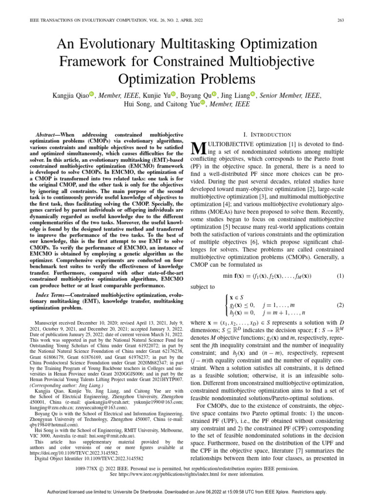 An Evolutionary Multitasking Optimization Framework For Constrained