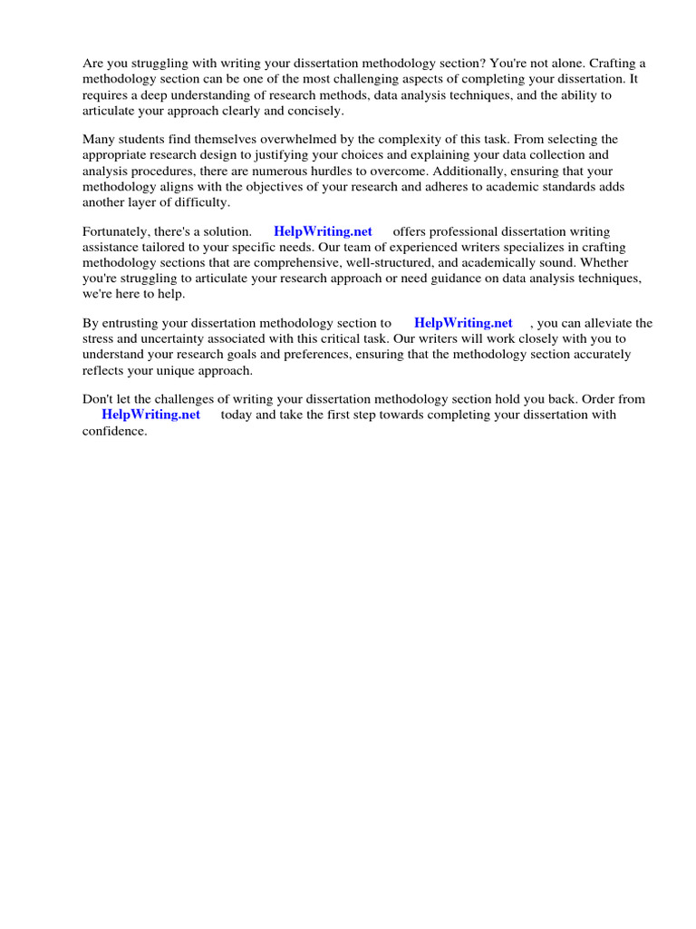 Writing Dissertation Methodology Section | PDF