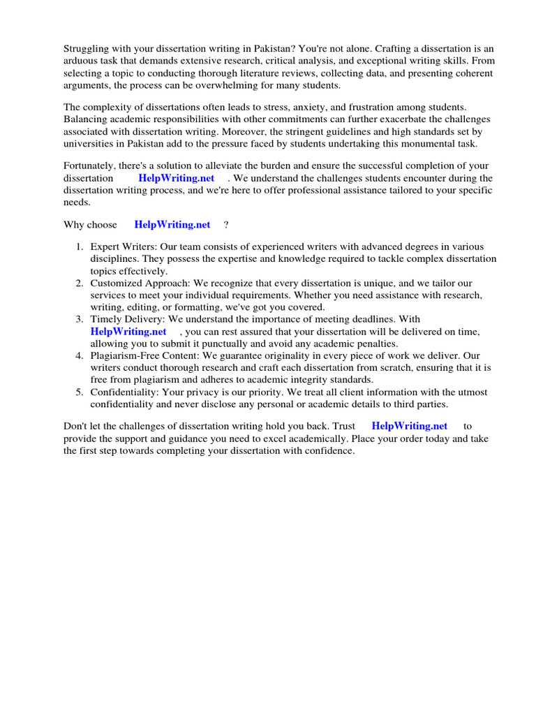 Dissertation Writing Pakistan | PDF | Two Nation Theory | Pakistan