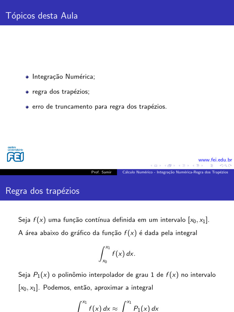 Integração Numérica A Regra Dos Trapézios | Download grátis PDF ...