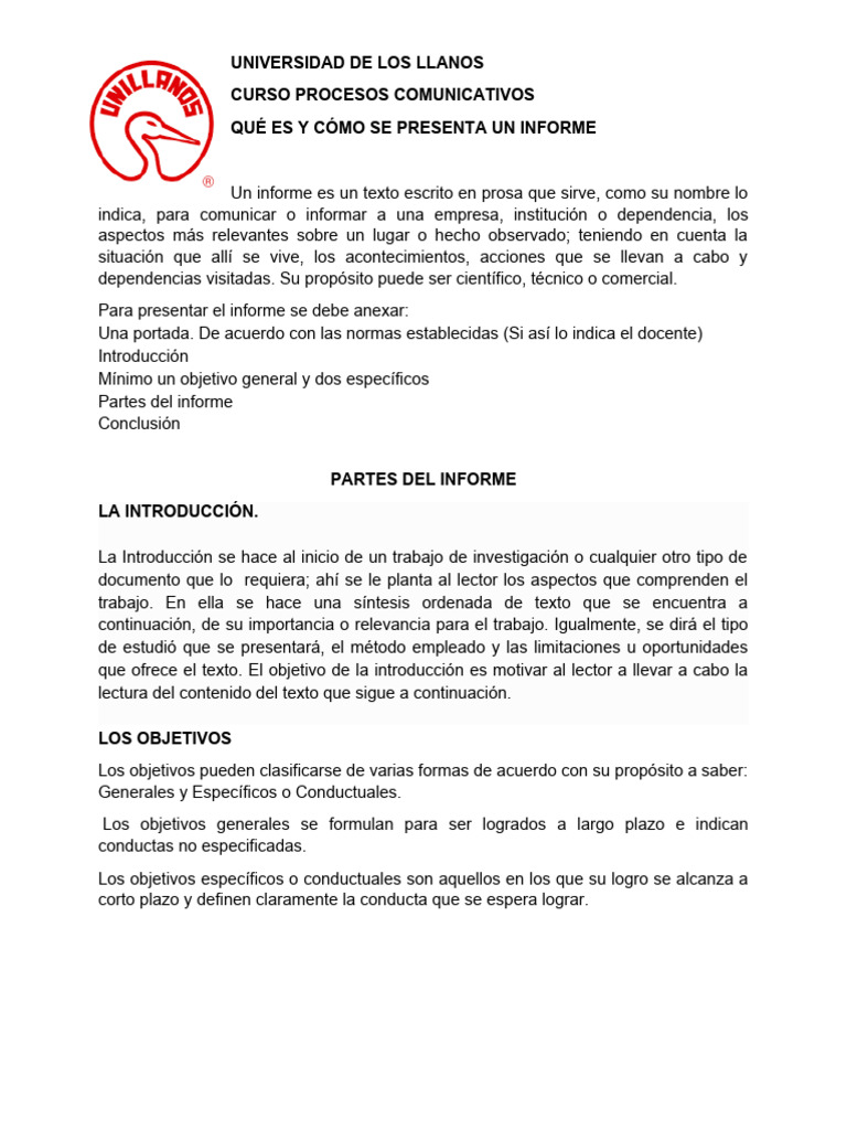 El Informe. Que Es y Como Se Hace | PDF | Comportamiento