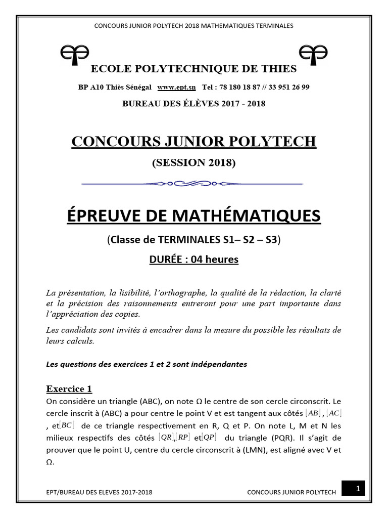 Math Terminales | PDF | Triangle | Espérance mathématique
