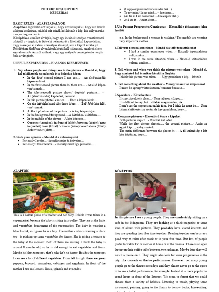 PICTURE DESCRIPTION Theory | PDF