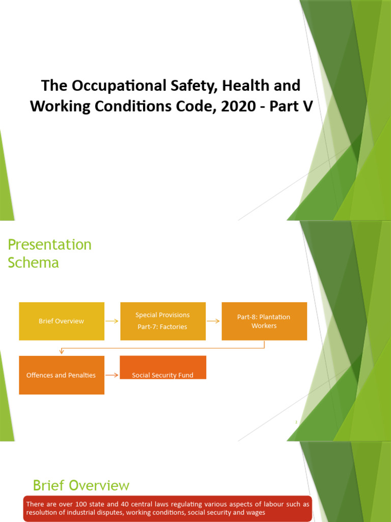 The Occupational Safety, Health and Working Conditions Code, 2020 - Part V | PDF | Occupational ...