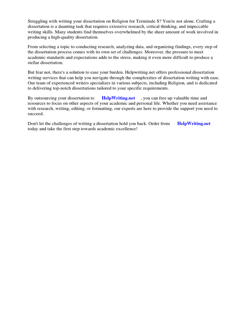 Dissertation Help for Religion Students | PDF | Apa Style | Thesis