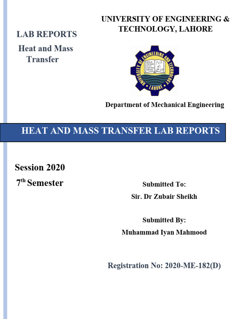 HMT Lab Session 1 | Download Free PDF | Thermal Conduction | Heat