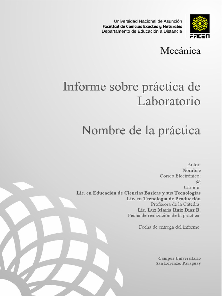 M_Formato_Informe_Laboratorio_2021 | PDF | Gravedad | Science