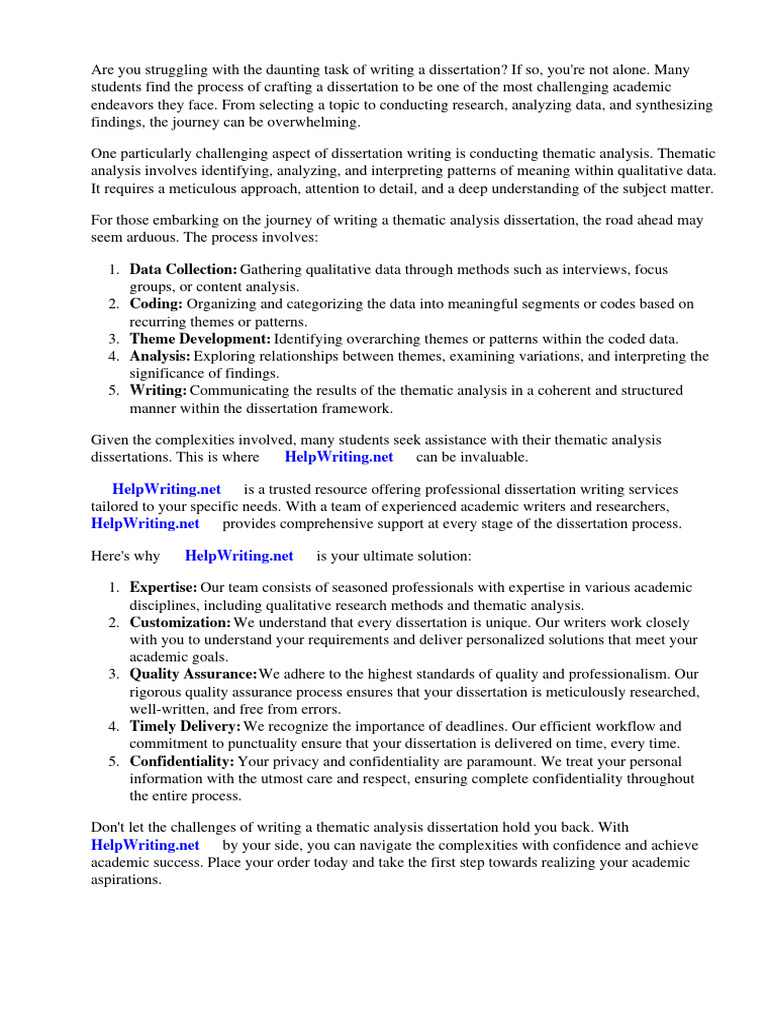 Thematic Analysis Dissertation Example | PDF | Methodology ...