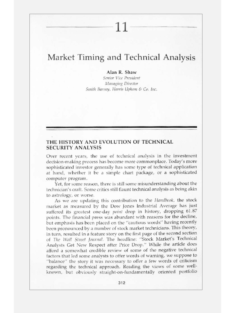 Market Timing and Technical Analysis, Alan Shaw | PDF