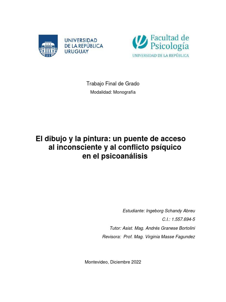 TFG Schandy Ingeborg 15576945 Def | PDF | Mente inconsciente | Psicoanálisis