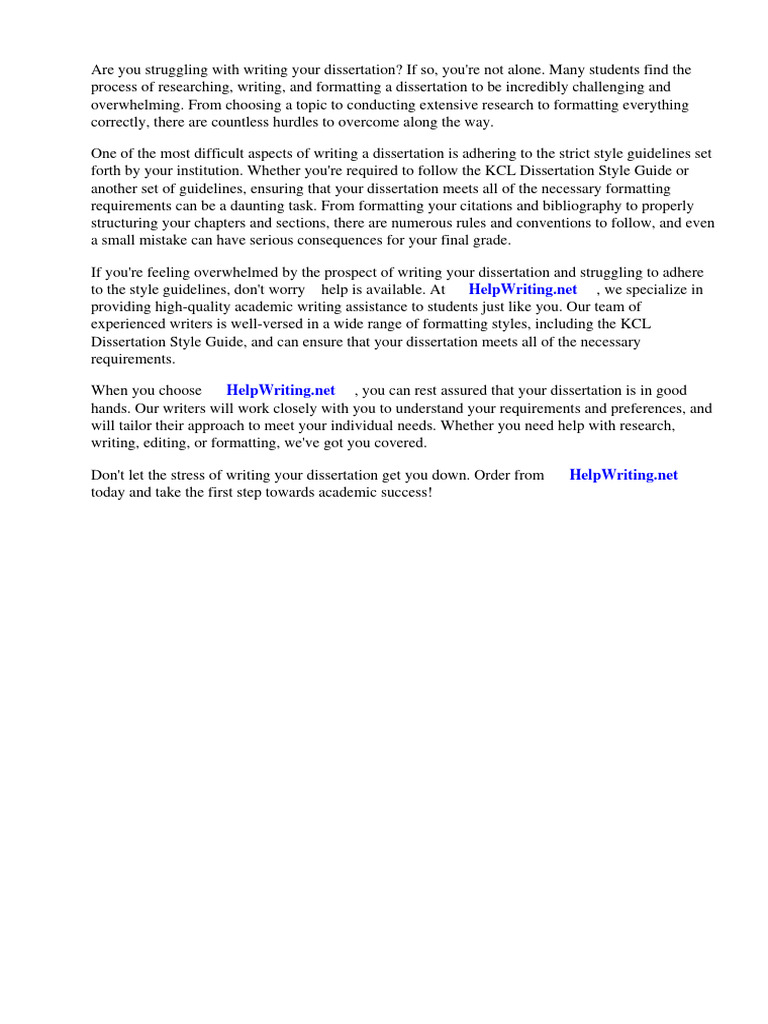 KCL Dissertation Style Guide | PDF | Thesis | Written Communication KCL Dissertation Style Guide | PDF | Thesis | Written Communication