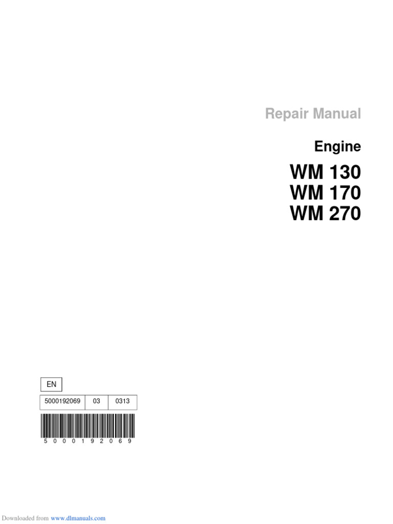 Wacker Neuson WM 130 Repair Manual | PDF | Gasoline | Engines