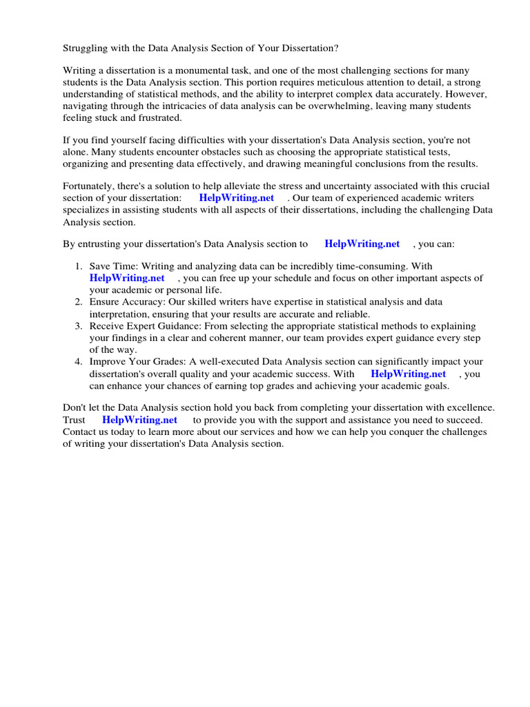 Dissertation Data Analysis Section | PDF | Methodology | Thesis Dissertation Data Analysis Section | PDF | Methodology | Thesis