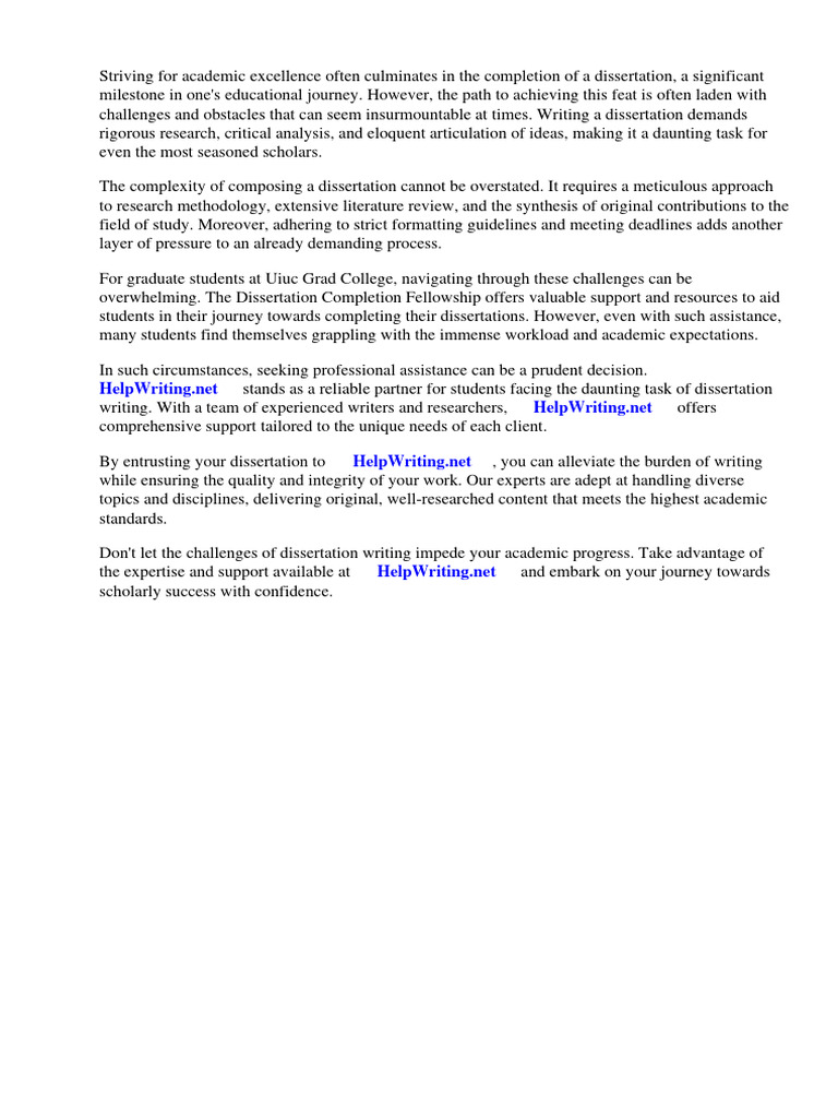Uiuc Grad College Dissertation Completion Fellowship | PDF | Thesis ...