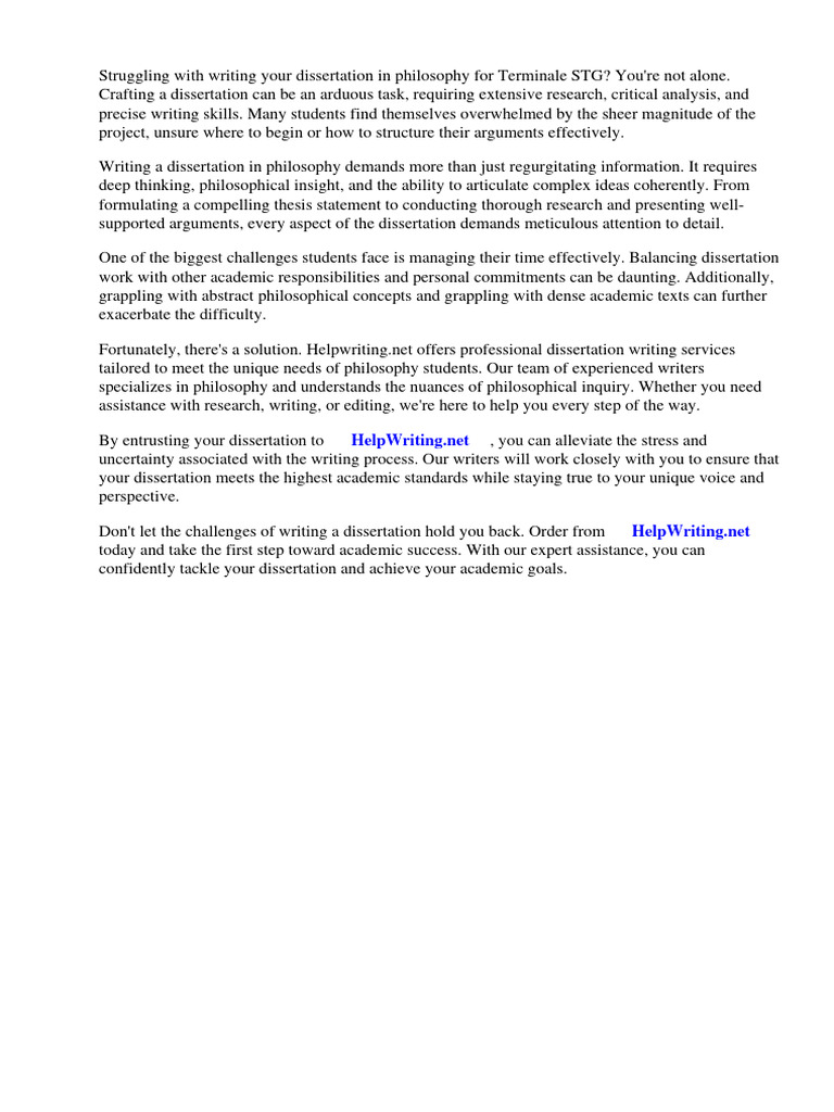Dissertation Philo Terminale STG | PDF | Scribd | Thesis