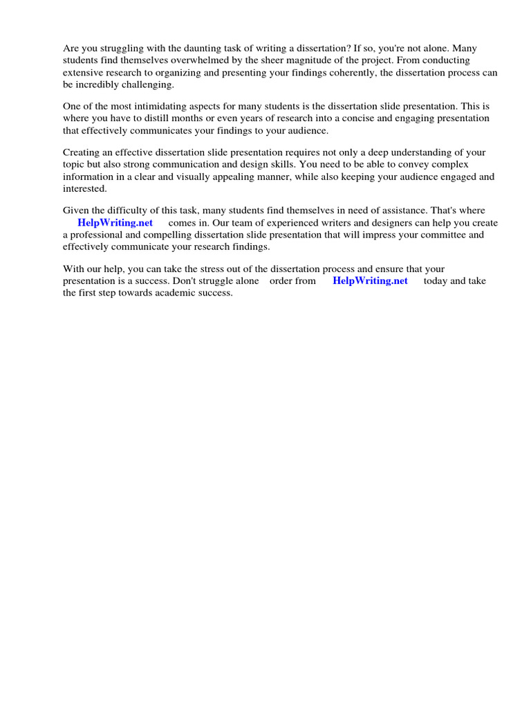 Dissertation Slide Presentation | PDF | Thesis | Microsoft Power Point