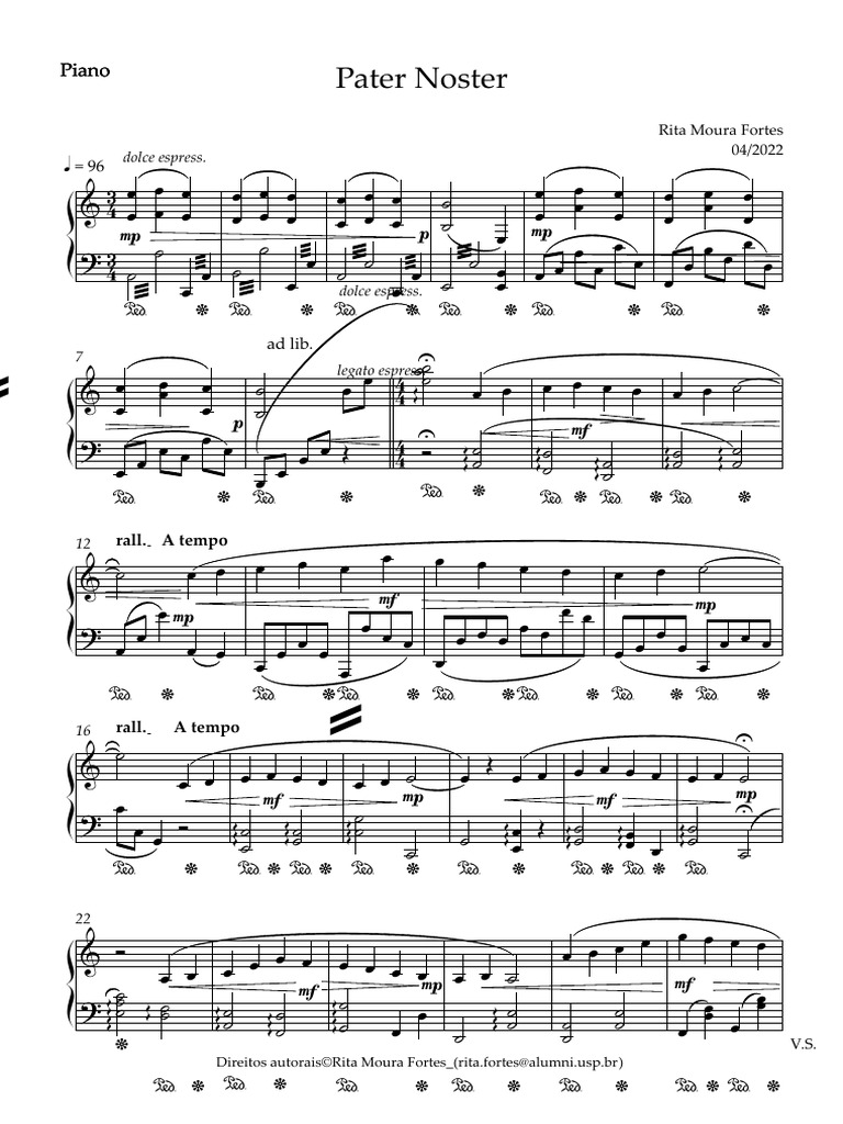Pater Noster - SABT - e - Piano - Piano | PDF
