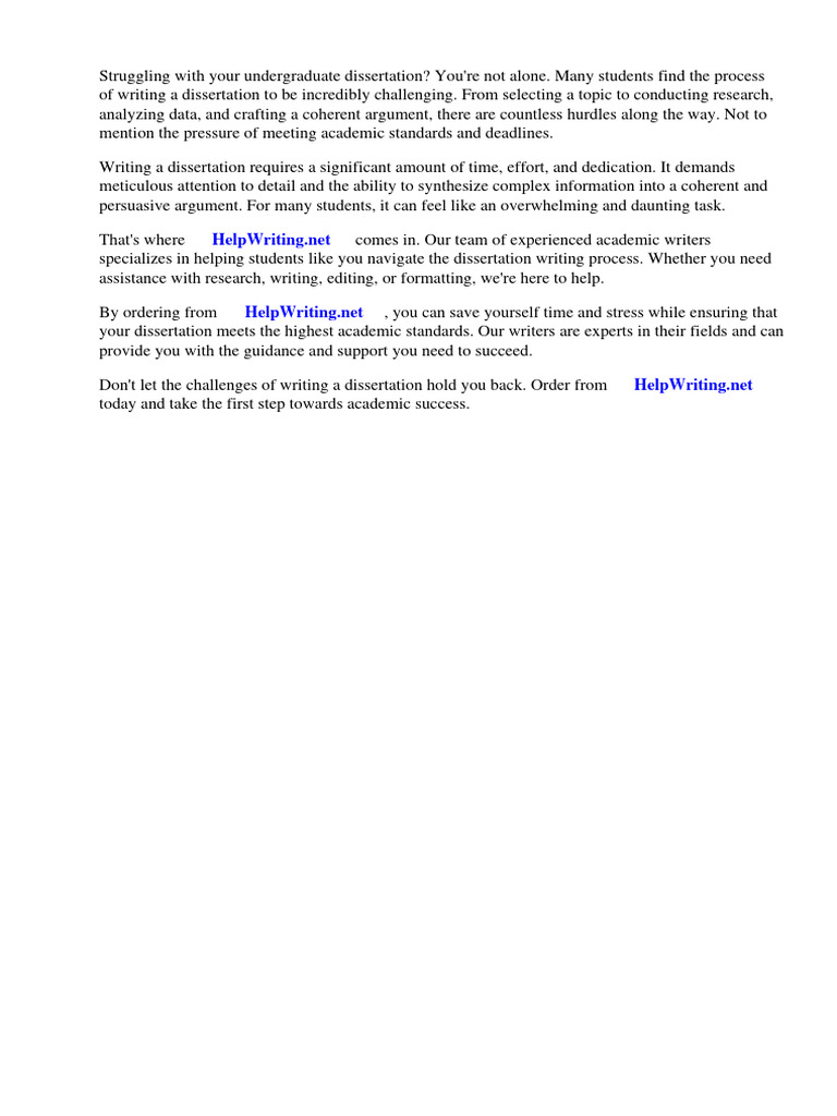 Undergraduate Dissertation Database | PDF | Thesis | Methodology