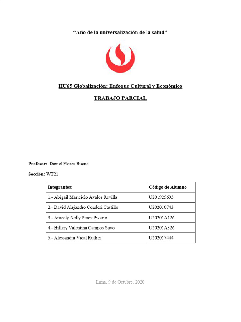Trabajo Parcial - Globalizacion - WT21 | PDF | Aplicación movil | Computación en la nube