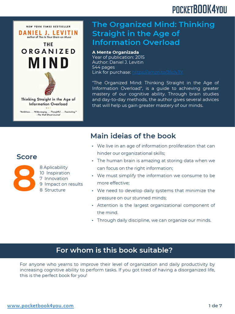 (ENG) The Organized Mind - Daniel J. Levitin | PDF | Stress (Biology ...