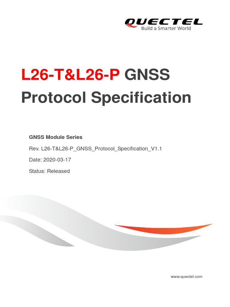 Quectel L26-T&L26-P GNSS Protocol Specification V1.1 | PDF | Global ...