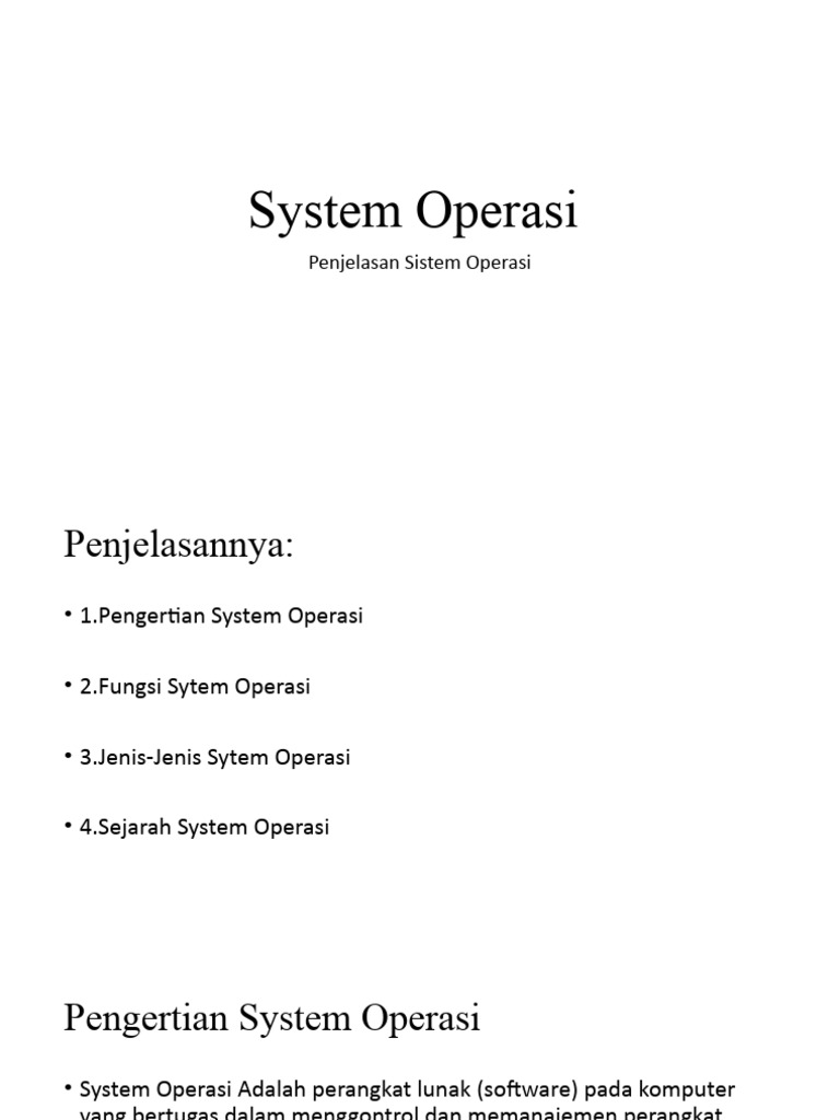Presentasi System Operasi | PDF