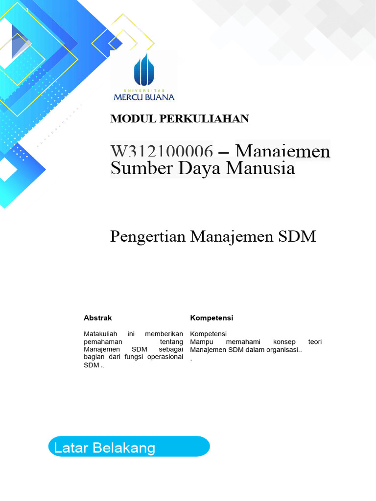 New Modul 01 MSDM Ganjil 2022 2023 | PDF | Pengembangan Diri