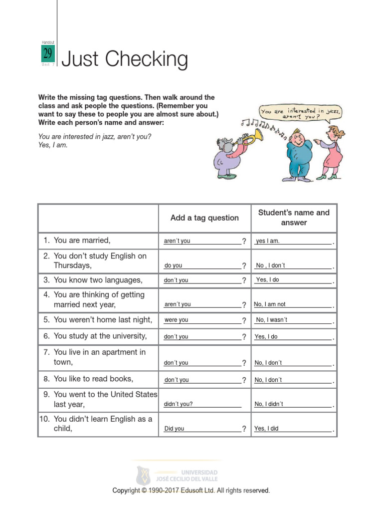 15-Basic-II-Handout-29-Unit-7-Family-Life-Just-Checking.df | PDF
