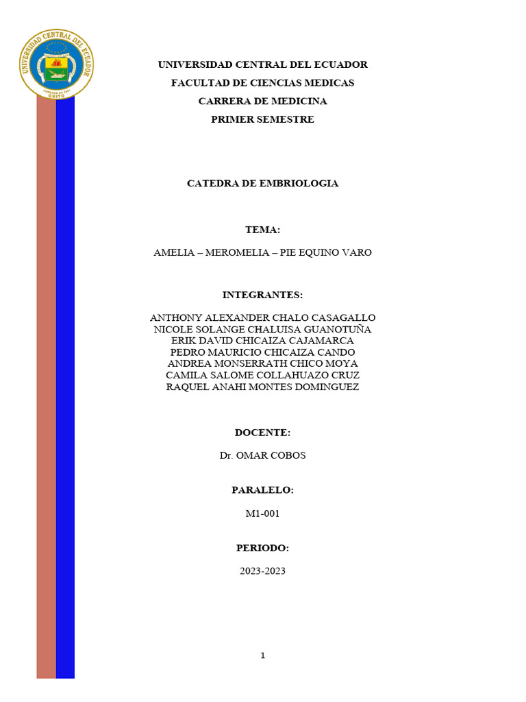 Amelia Meromelia Pie Equino Varo Grupo #2 M1-01 | PDF | Pie | El embarazo