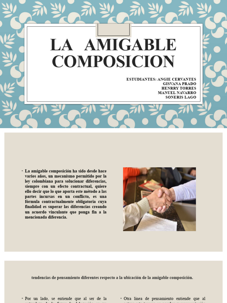 amigable composicion | PDF | Arbitraje | Ley común