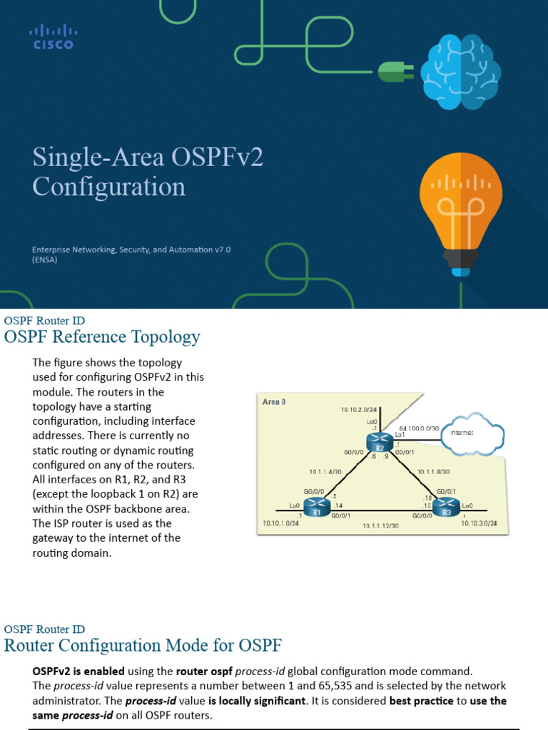 01 Ospf Config Pdf Computer Science Telecommunications Standards